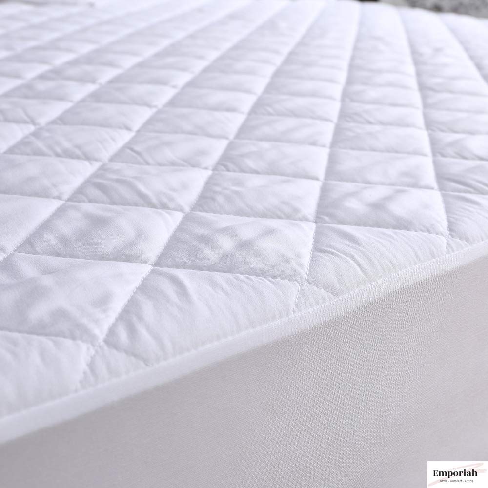 Emporiah Waterproof Mattress Protector Twin Size Noiseless and Breathable Mattress Cover with 14 Inch Deep Pockets Cooling Mattress Topper Quilted Mattress Pad (39 x 75 Inch)