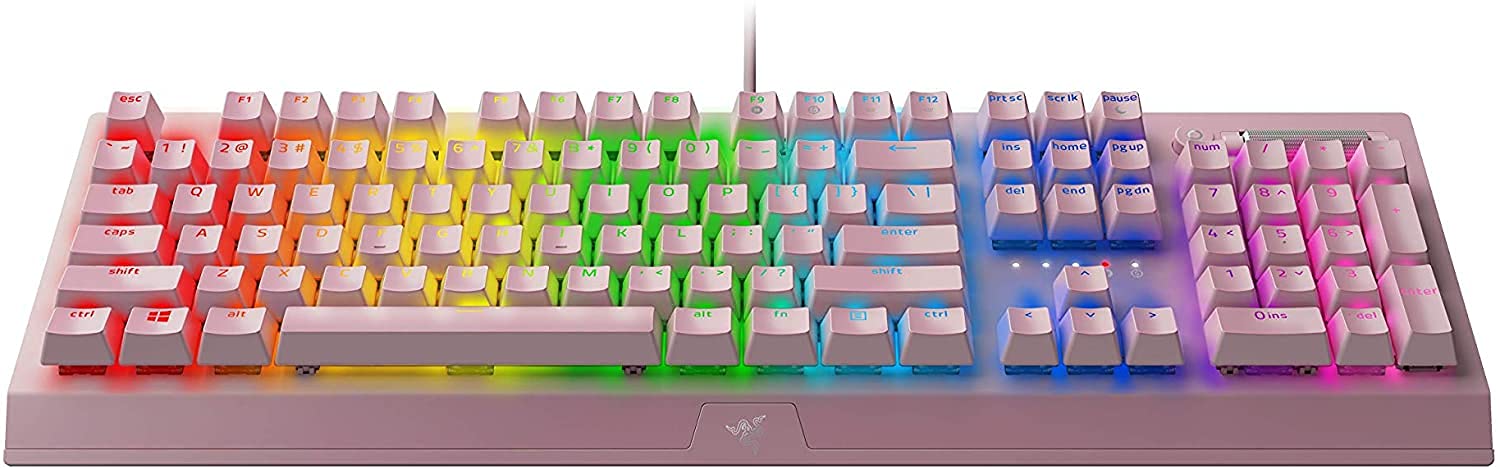 Razer BlackWidow V3 Mechanical Gaming Keyboard: Green Mechanical Switches - Tactile & Clicky - Chroma RGB Lighting - Compact Form Factor - Programmable Macro Functionality - Quartz