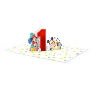 Lovepop Disney's Mickey and Friends 1st Birthday Pop Up Card - 3D Card, Birthday Card, Disney Birthday Card, Mickey Mouse Birthday Card, 3D Birthday Card, Pop Up Disney Card, 1st Birthday Card