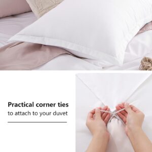 RUIKASI White Duvet Cover Queen Size - Soft Double Brushed Duvet Cover Set Queen, 3 Pieces with Zipper Closure, 1 Duvet Cover 90x90 inches and 2 Pillow Shams