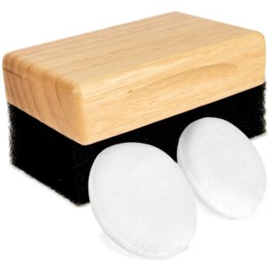 impresa oil & wax large block applicator with 2 microfiber buffing pads, for applying cutting board oil & wax to countertops, butcher blocks & other large wooden surfaces