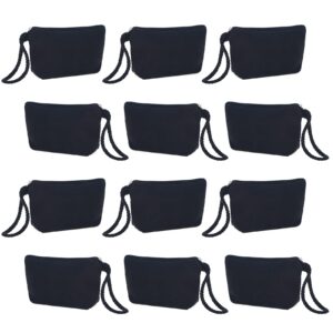 muka 12 pack 100% cotton canvas bag with lining, 7-1/2 x 4-1/4 x 2 inches wristlet natural pouch