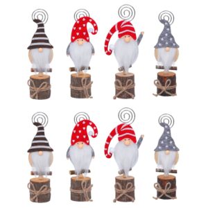 pretyzoom 4pcs christmas gnomes place card holder table number holders table picture holder for christmas party favors gifts