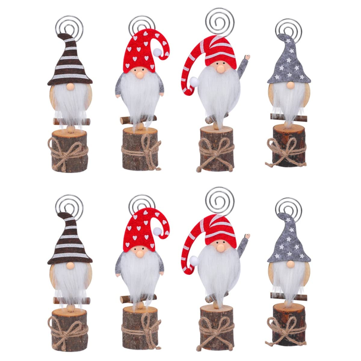 PRETYZOOM 4pcs Christmas Gnomes Place Card Holder Table Number Holders Table Picture Holder for Christmas Party Favors Gifts