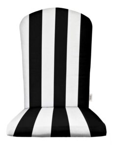 rsh decor: foam adirondack chair cushion | 48” x 20” x 2” | all-weather spun fabric | water and fade-resistant | outdoor cushion for patio furniture | black & white stripe