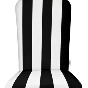 RSH DECOR: Foam Adirondack Chair Cushion | 48” x 20” x 2” | All-Weather Spun Fabric | Water and Fade-Resistant | Outdoor Cushion for Patio Furniture | Black & White Stripe