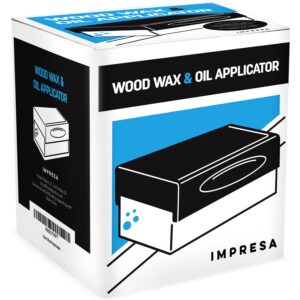 IMPRESA Oil & Wax Large Block Applicator with 2 Microfiber Buffing Pads, for Applying Cutting Board Oil & Wax to Countertops, Butcher Blocks & Other Large Wooden Surfaces