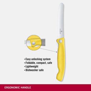 Victorinox Swiss Classic Foldable Paring Knife, Wavy Edge Yellow 4.3 in