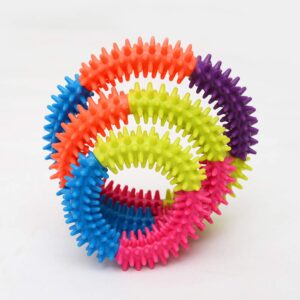 shlutesoy Cute Pet Dog Puppy Round Ring Circle Tooth Cleaning Molar Bite Chewing Training Toy Random Color 4-Color Ring