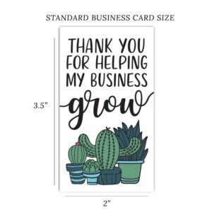 50 Cactus Thank You for Helping My Business Grow - Customer Thank You for Your Order Cards - Small Business Online Shop Package Insert