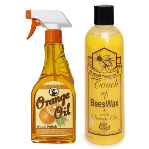 howard orange oil wood cleaner plus touch of beeswax preserver and conditioner | feed into hardwood, restore and protect cabinets