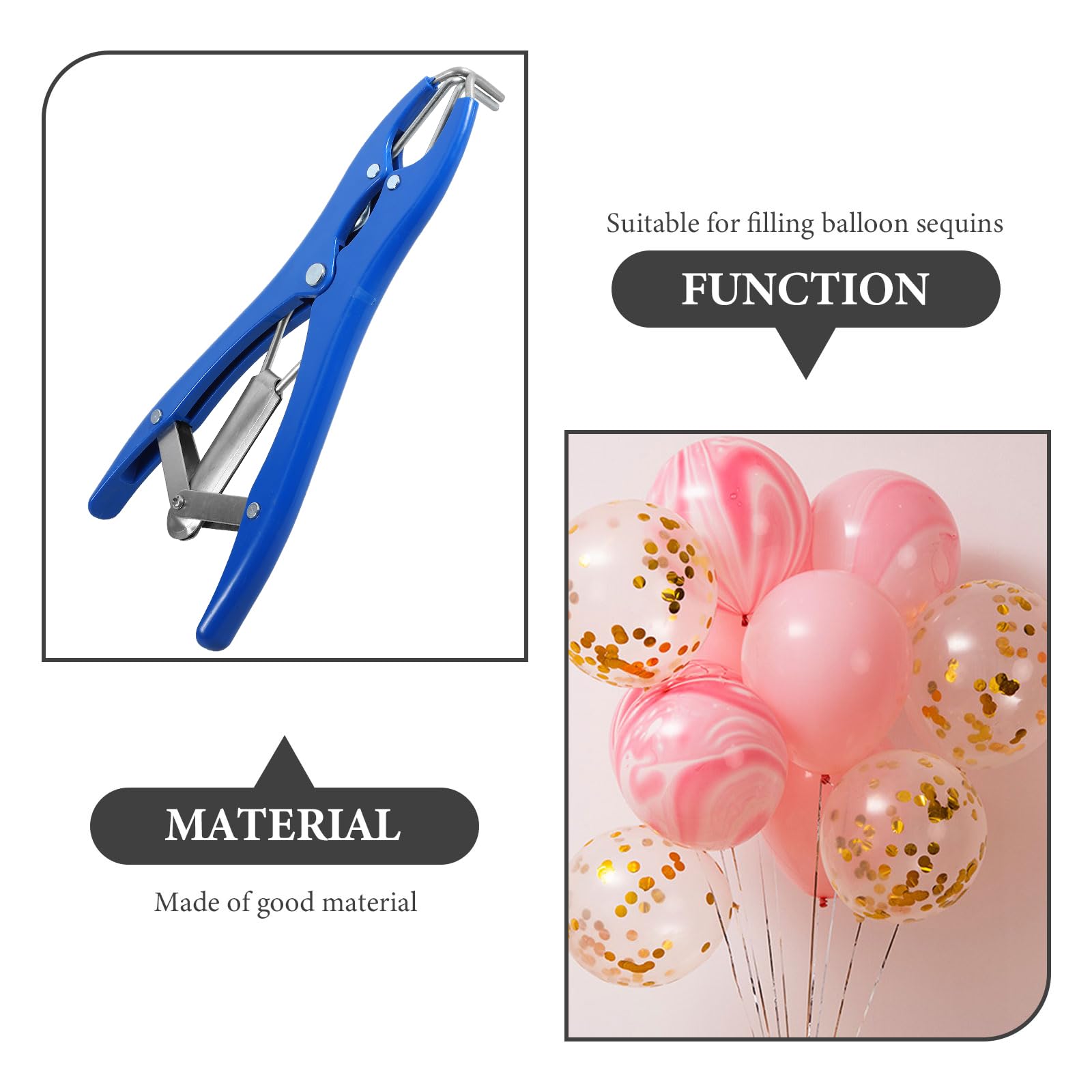 NUOBESTY Metal Balloon Expansion Pliers Tool Filling Balloon Mouth Expander DIY Tools for Sequins Confetti Filling Home Party Activities Dedicated Blue