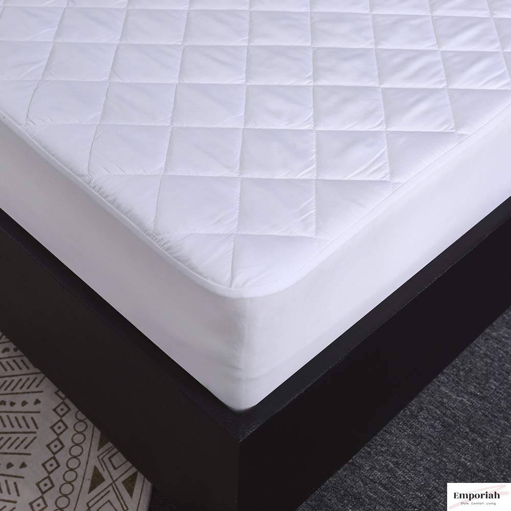 Emporiah Waterproof Mattress Protector Twin Size Noiseless and Breathable Mattress Cover with 14 Inch Deep Pockets Cooling Mattress Topper Quilted Mattress Pad (39 x 75 Inch)