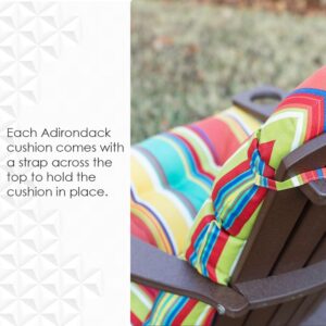 RSH DECOR: Foam Adirondack Chair Cushion | 48” x 20” x 2” | All-Weather Spun Fabric | Water and Fade-Resistant | Outdoor Cushion for Patio Furniture | Black & White Stripe