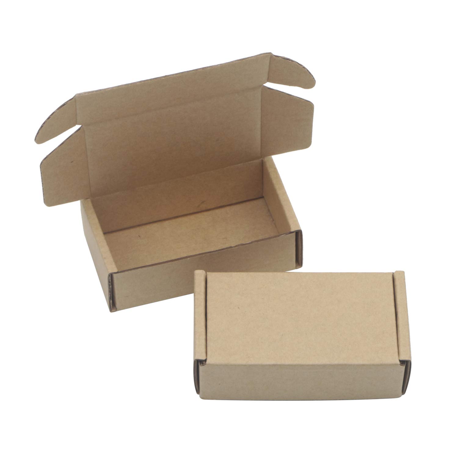 Ellbest 50 Pack Kraft Paper Boxes, Foldable Rectangular Paper Box Packing Box for shipping, Storaging Small items, Brown, 3.62 x 1.98 x 1.02 inches