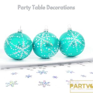 Christmas Snowflake Confetti Decoration- 1500pcs | Snowflakes Frozen Party Confetti | Winter Wonderland Birthday Baby Shower Wedding Sequins Christmas Party Sprinkles Confetti Decorations (Silver)