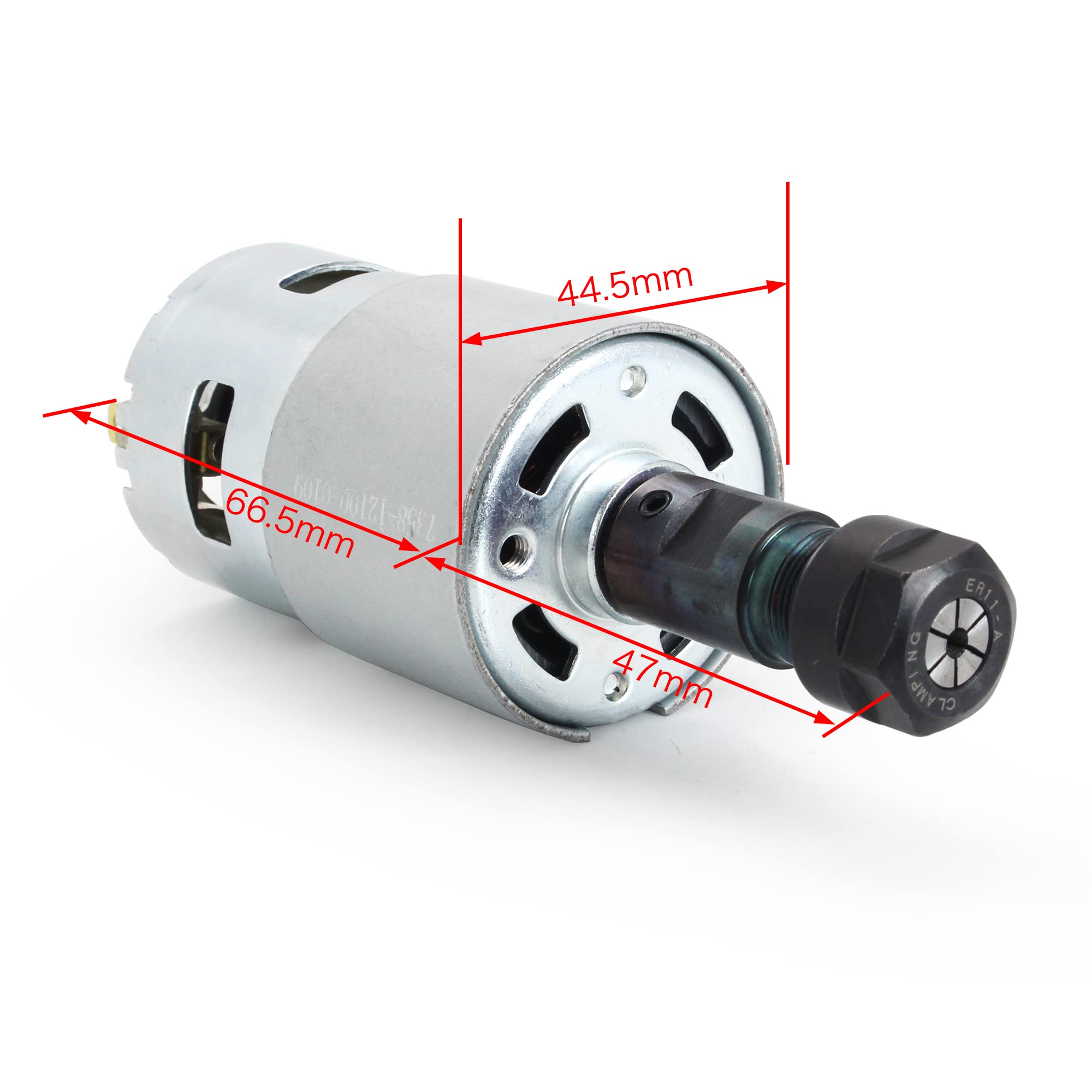 RATTMMOTOR DC Motor CNC 775 Spindle Motor 100W 12-24VDC 20000RMP + ER11 Collet for DIY Mini CNC Router 3018 3018Pro 3018Pro-Max 3018Pro-N 1610 1610Pro Engraving Router Milling Machine