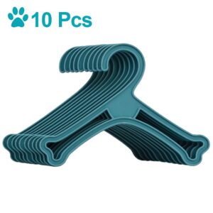 Dog Bone Shaped Puppy Cat Kitten Small Pet Mini Clothes Plastic Hanger Pink or Blue Pack of 10 (Blue)