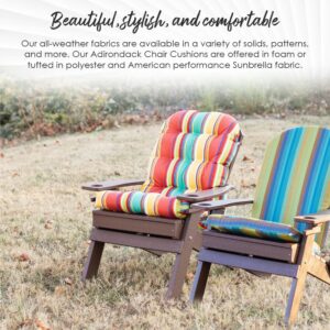 RSH DECOR: Foam Adirondack Chair Cushion | 48” x 20” x 2” | All-Weather Spun Fabric | Water and Fade-Resistant | Outdoor Cushion for Patio Furniture | Black & White Stripe