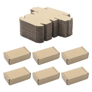 ellbest 50 pack kraft paper boxes, foldable rectangular paper box packing box for shipping, storaging small items, brown, 3.62 x 1.98 x 1.02 inches