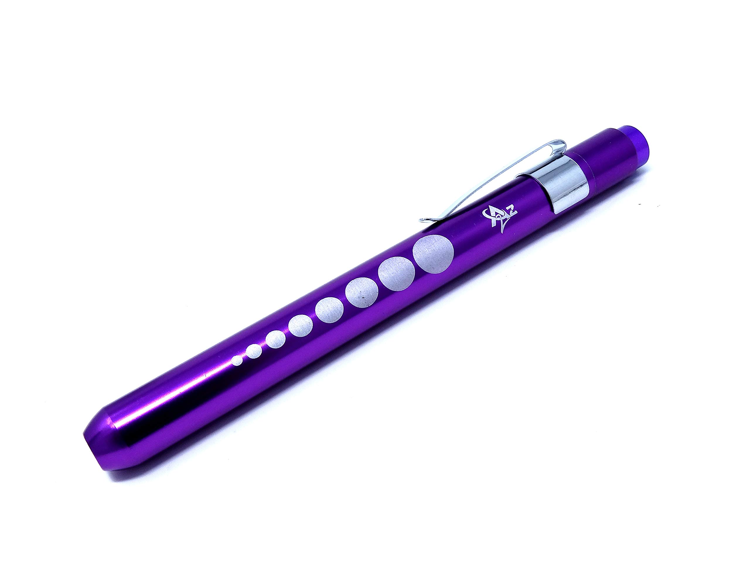 Penlight Reusable Medical Aluminum LED Pen Light with Pupil Gauge for Nurses Doctors Students with Pocket Clip (Purple)