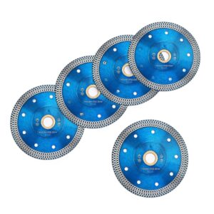 5 Pieces 4.5 inch Super Thin Diamond Procelain Blade Cutting Disc Blade for Cutting Ceramic Granite Marble