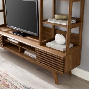 Modway Render Mid-Century Modern TV Stand Entertainment Center, 70", Walnut