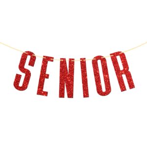 red glitter senior banner/congrats grad/high school college graduation/master graduation party decorations