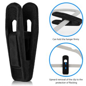 Tinfol 50pc Velvet Hangers Clips, Black Strong Finger Flocked Clips, Large Opening Clip Clothes Hanger Clip, Pants Hangers Clips for Thin Clothes Hangers