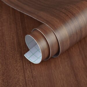 bayya brown walnut wood grain wallpaper waterproof peel and stick wallpaper decorative furniture stickers for kitchen cabinets door table floor shelf drawer liner removable self-adhesive film