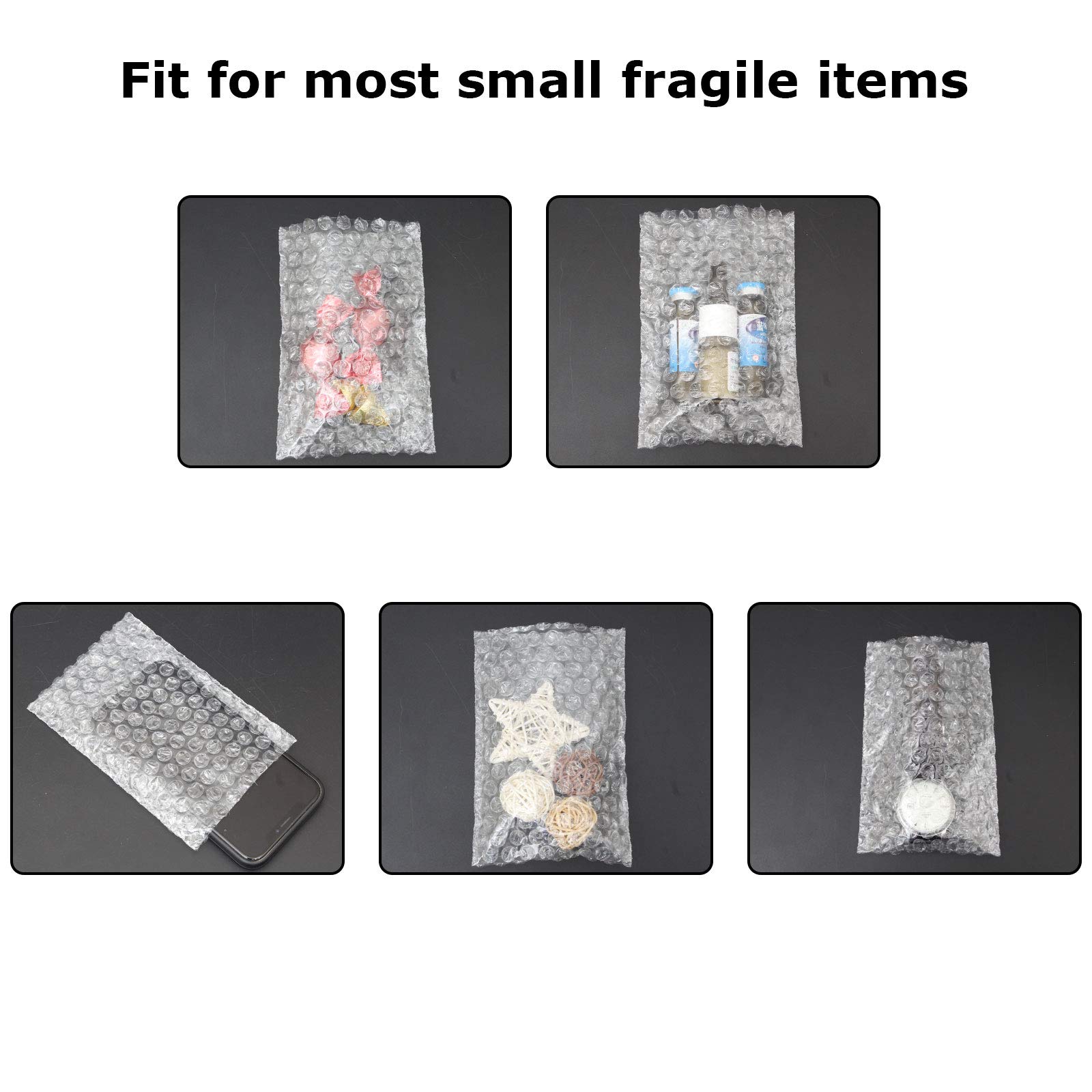 200 Pack 4x8 Inch Bubble Cushion Wrap Bags for Shipping Packing Small Clear Bubble Out Pouches Double Walled Bubble Cushioning Bags for Moving Storage