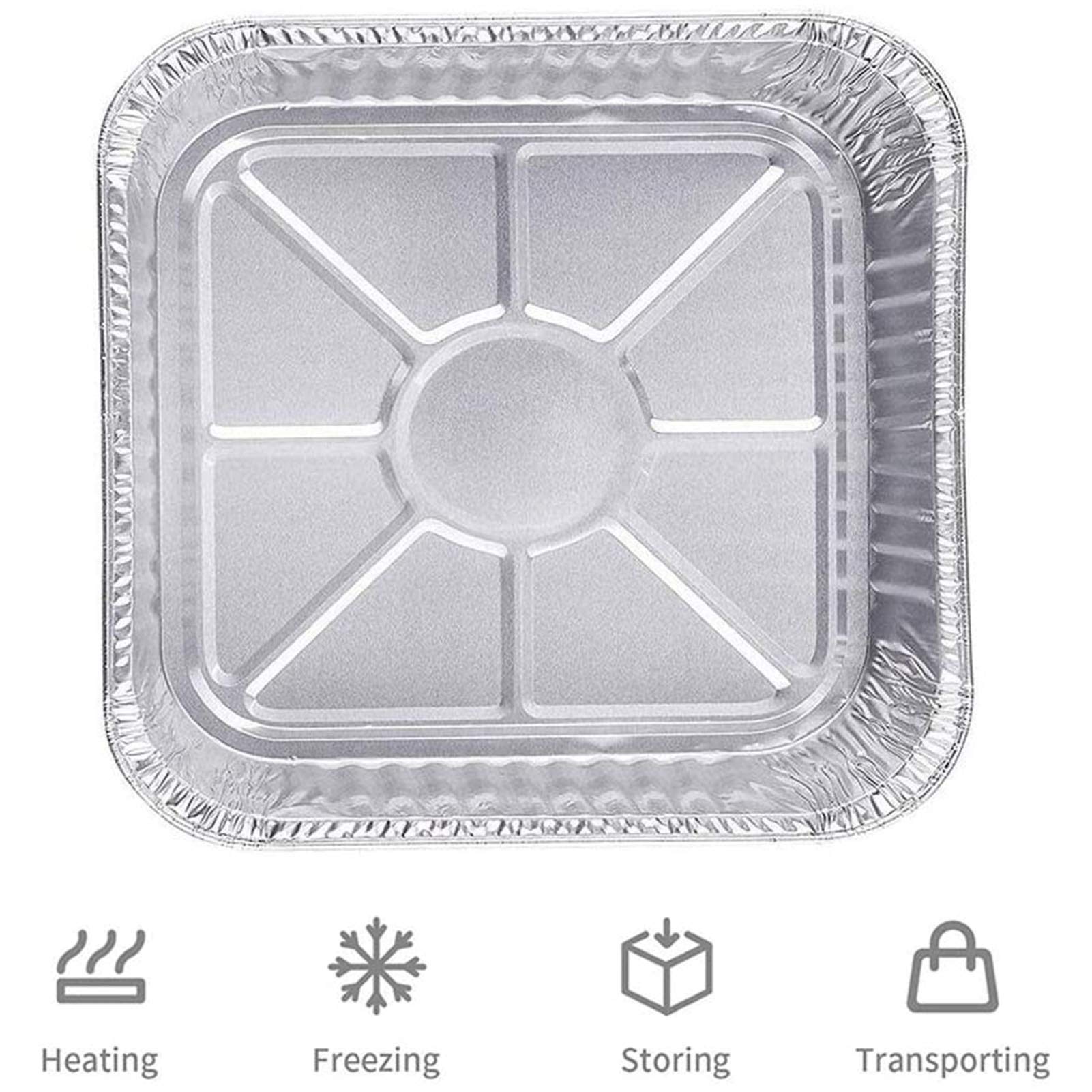 Ailelan Aluminum Pans, 8x8 Aluminum Foil Pans, 50-Pack Disposable Aluminum Pans Perfect for Cooking, Heating, Storing, Prepping Food