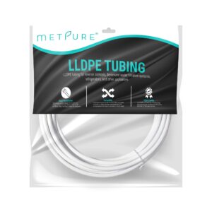 Metpure 1/4" OD NSF Certified 25 Feet Length Tubing for Reverse Osmosis De-ionized Water Filtration Systems, Refrigerators, and Other Appliances (1/4" OD, 25', White)