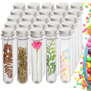 60pack plastic test tubes with caps, 45ml clear bath salt tubes gumball candy tubes, tube container vials for scientific experiments, party favors, decorate the house, candy storage