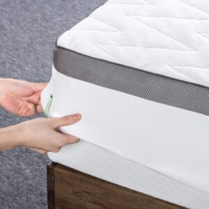 zinus 1.5 inch luxury torsotec memory foam mattress topper with removable cover, pressure-relieving design, queen