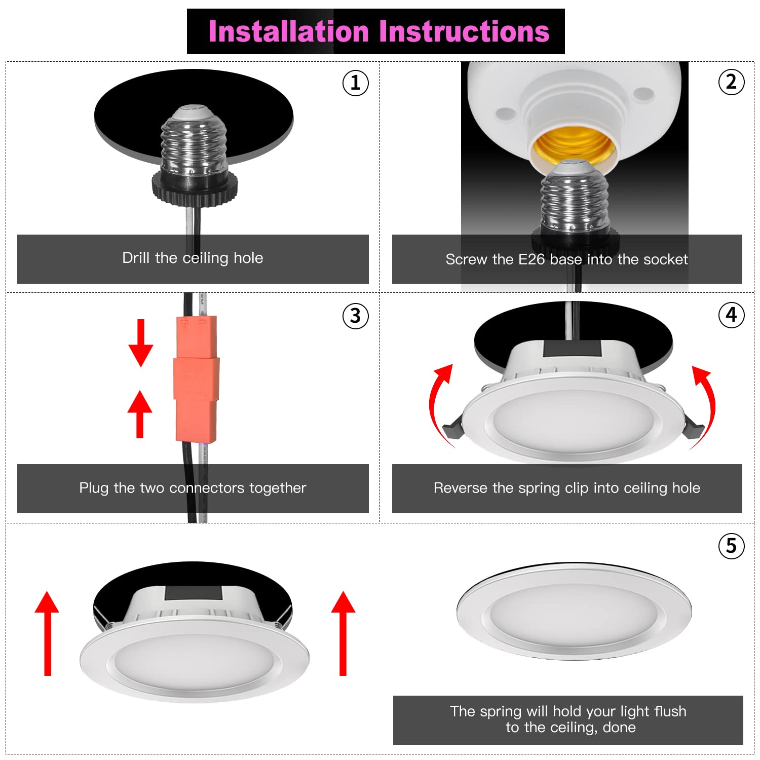 Smart Recessed Lighting 3 Inch, MagicLight 5W Color Changing Small LED Recessed Downlight, WiFi & Bluetooth Mesh, Dimmable, App Control, Compatible with Alexa Google Assistant, 10 Pack