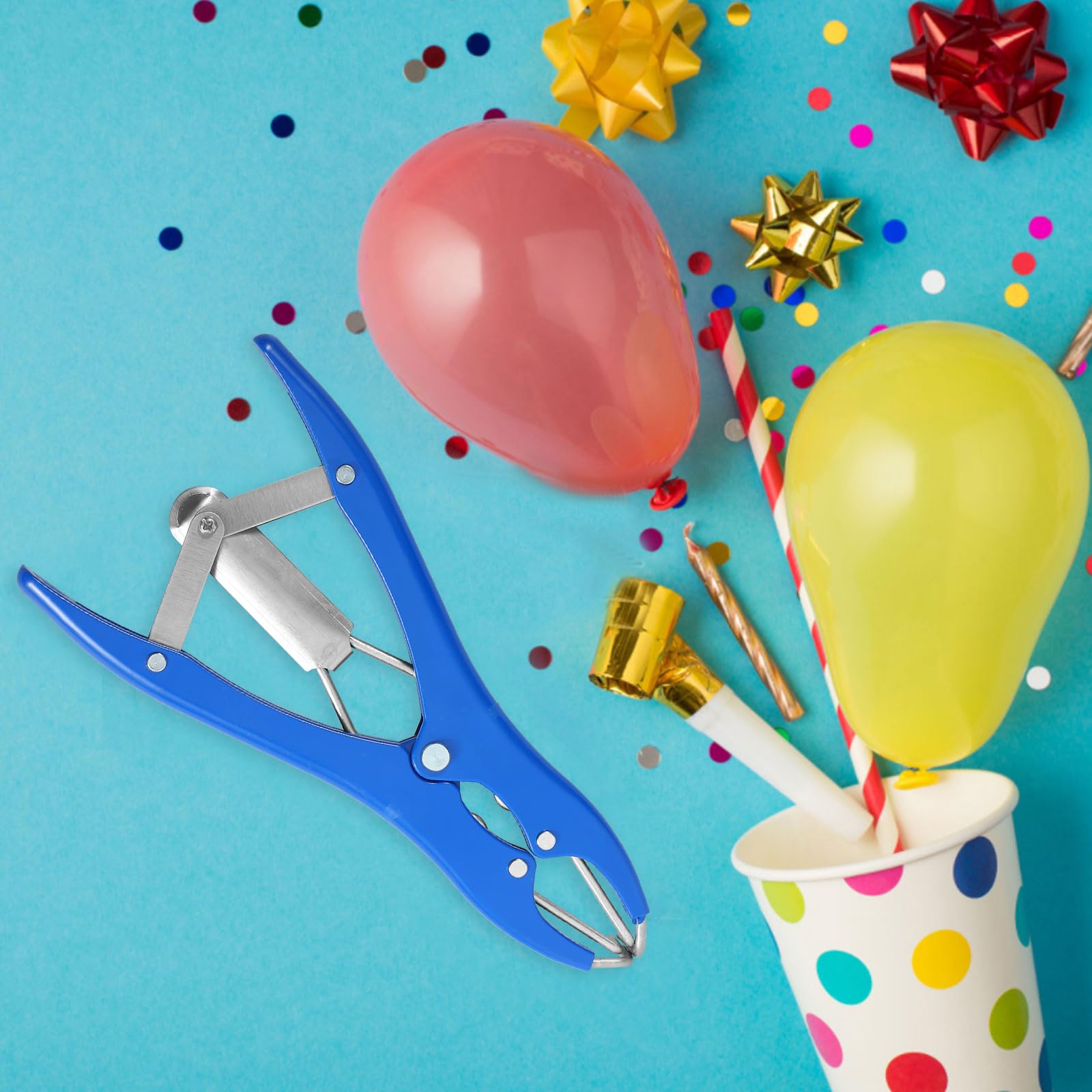 NUOBESTY Metal Balloon Expansion Pliers Tool Filling Balloon Mouth Expander DIY Tools for Sequins Confetti Filling Home Party Activities Dedicated Blue