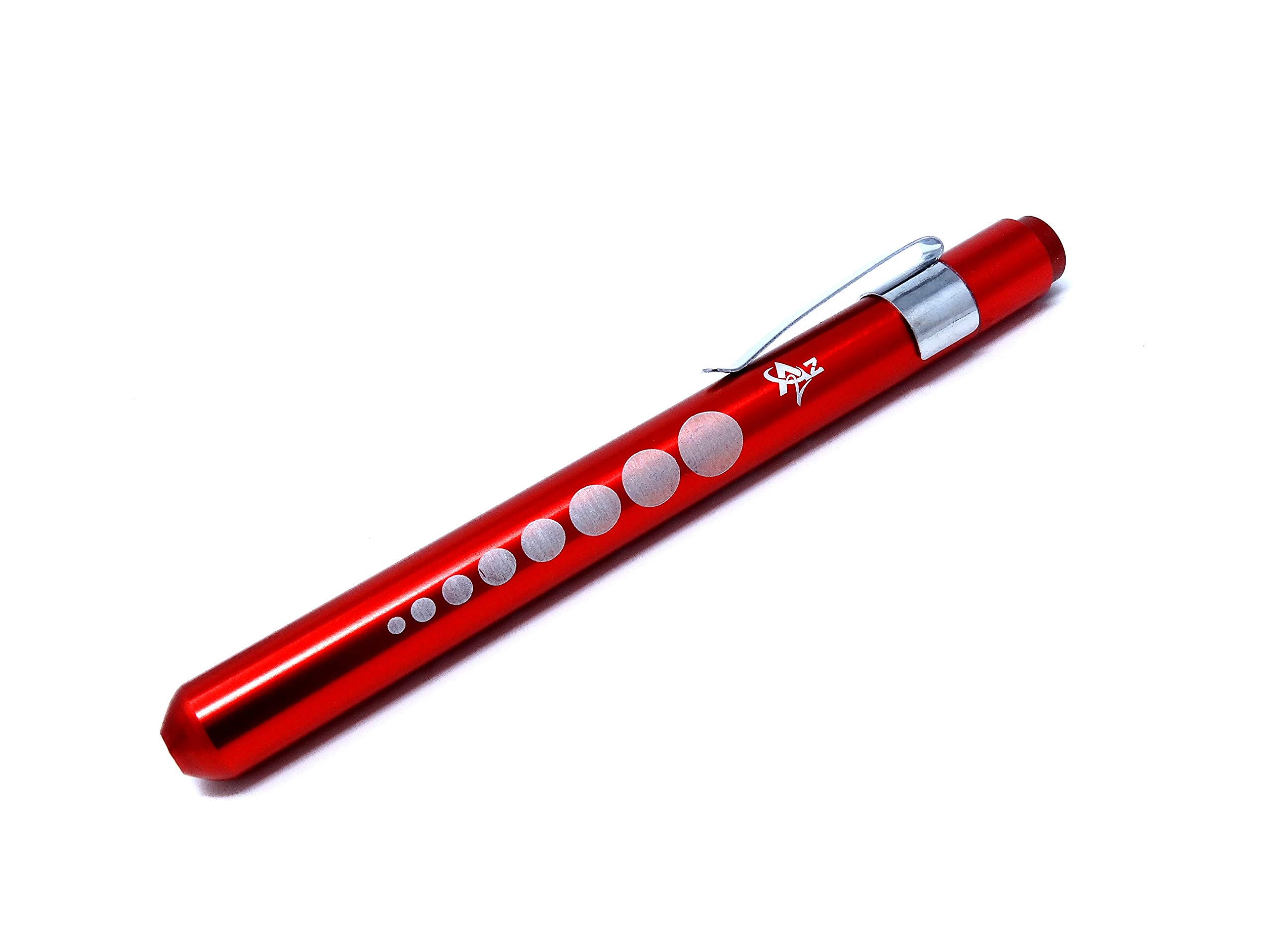 Penlight Reusable Medical Aluminum LED Pen Light with Pupil Gauge for Nurses Doctors Students with Pocket Clip (RED)