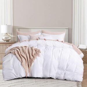 ruikasi white duvet cover queen size - soft double brushed duvet cover set queen, 3 pieces with zipper closure, 1 duvet cover 90x90 inches and 2 pillow shams