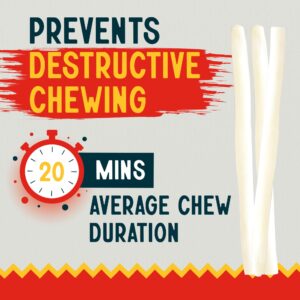 Canine Chews 10-11" Retriever Stick Rolls Rawhide for Dogs Skinny Sticks for Small Aggressive Chewing Dogs (50 Pack)