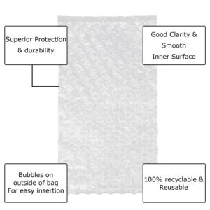 200 Pack 4x8 Inch Bubble Cushion Wrap Bags for Shipping Packing Small Clear Bubble Out Pouches Double Walled Bubble Cushioning Bags for Moving Storage