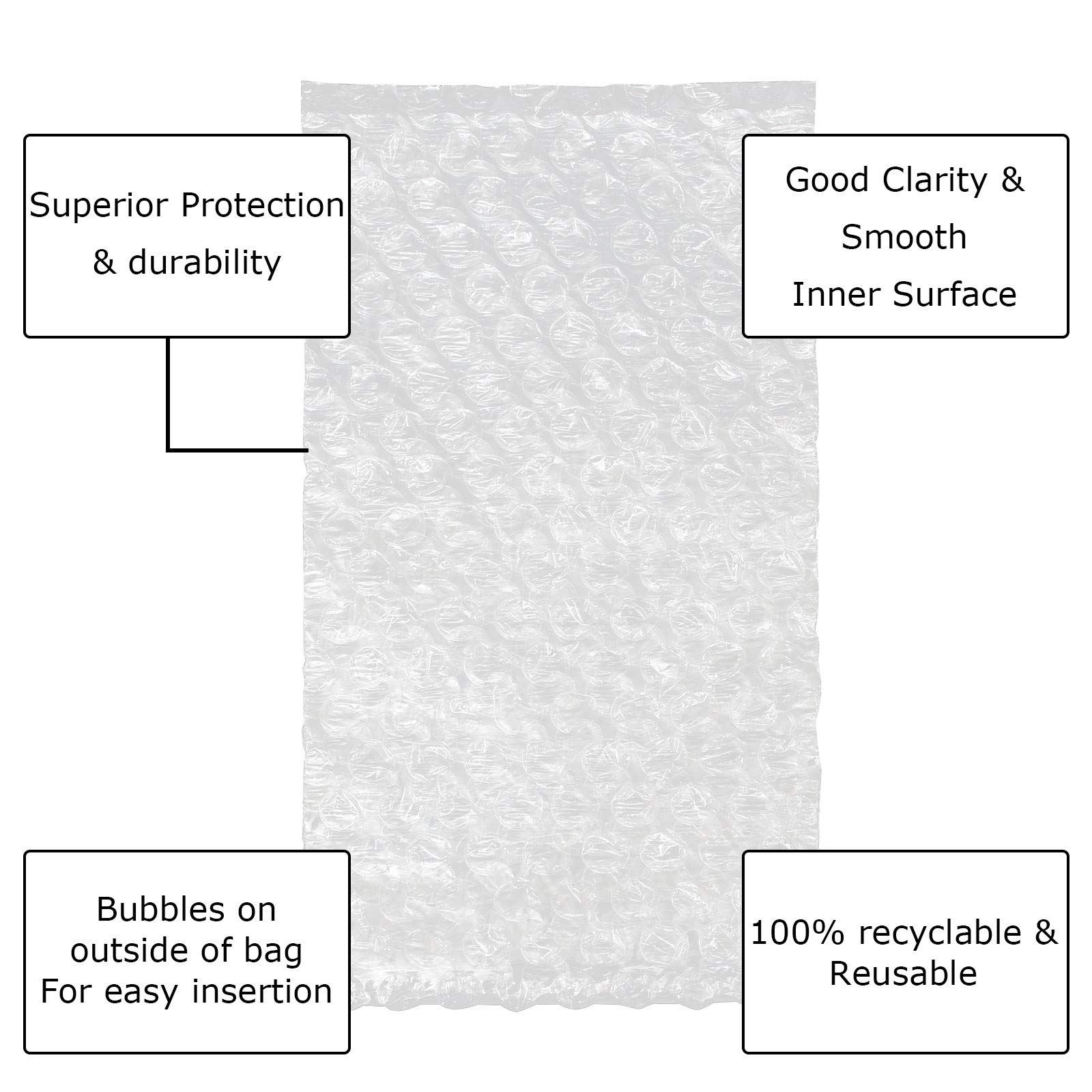 200 Pack 4x8 Inch Bubble Cushion Wrap Bags for Shipping Packing Small Clear Bubble Out Pouches Double Walled Bubble Cushioning Bags for Moving Storage