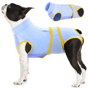 idomik dog surgery recovery suit, soft dog spay neuter recovery onesie bodysuit after surgery for male female dogs cats, e-collar cone alternative anti-licking abdominal wounds,s