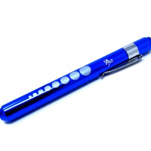 Penlight Reusable Medical Aluminum LED Pen Light with Pupil Gauge for Nurses Doctors Students with Pocket Clip (Blue)