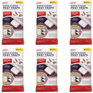 pic gpt-4 glue pest trap for spider and snake, 6 pack (24 traps total)