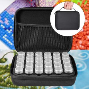 Benote Bead Storage Organizer Case, 30 Slot Diamond Painting Storage Containers Zipper Design Portable Box, Art Boxes for Beads, Art Craft Jewelry Rhinestones Organizer,Sewing Pills Container Holder