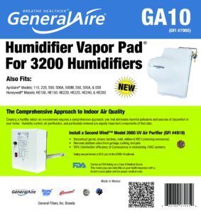 generalaire ga10 vapor pad 3200 humidifier; gfi #7905; compatible with aprilaire and honeywell models