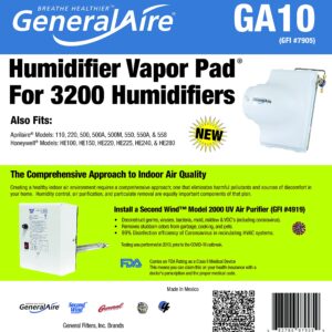 GeneralAire GA10 Vapor Pad 3200 Humidifier; GFI #7905; Compatible with Aprilaire and Honeywell Models