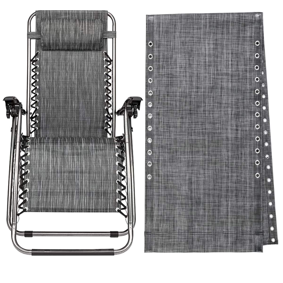 Moksha Studio Zero Gravity Chair Replacement Fabric, Anti-Gravity Folding Lounge Repair Cloth Part for Outdoor Patio Backyard Beach Pool Lawn Camping, Bungee Recliner Mesh Canvas