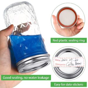 100 Pcs 70 mm Canning Jar Lid and Ring Regular Mouth Jar Ring Bands Set Split Type Lids with Silicone Seals Rings Leak Proof and Secure Canning Jar Caps(70 mm,Silver)